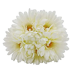 TOPIA Artificial African Daisies Flowers African Daisy Silk Flowers Artificial Gerbera Daisies Pack of 10 (White)