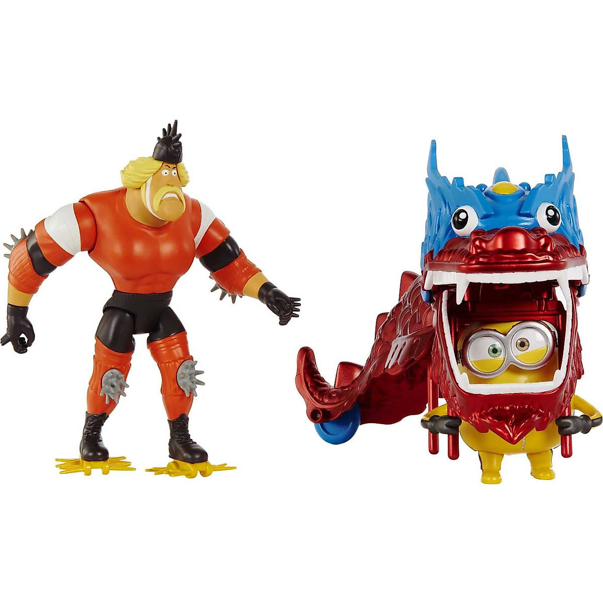 Mattel Minions Story Pack with 2 Action Figures & Accessories, Double Dragon Toy Set with Bob, Svengeance & Dragon with Working Head