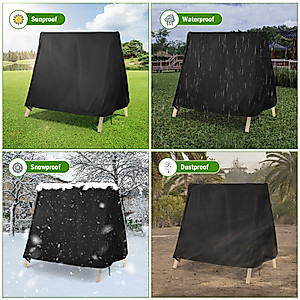 Kasla Outdoor Swing Cover, A Frame Patio Swing Cover, Swing Cover for Outdoor Furniture Porch Cover Glider Hammock Cover Waterproof - 66" Lx48.8 Wx66 H