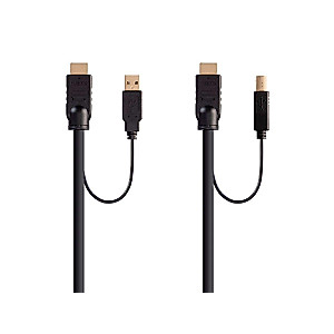 Monoprice - 136645 HDMI USB Combo Cable - 10 Feet, 4K@60Hz, High Dynamic Range (HDR) for KVM Switches - Switch Series Black