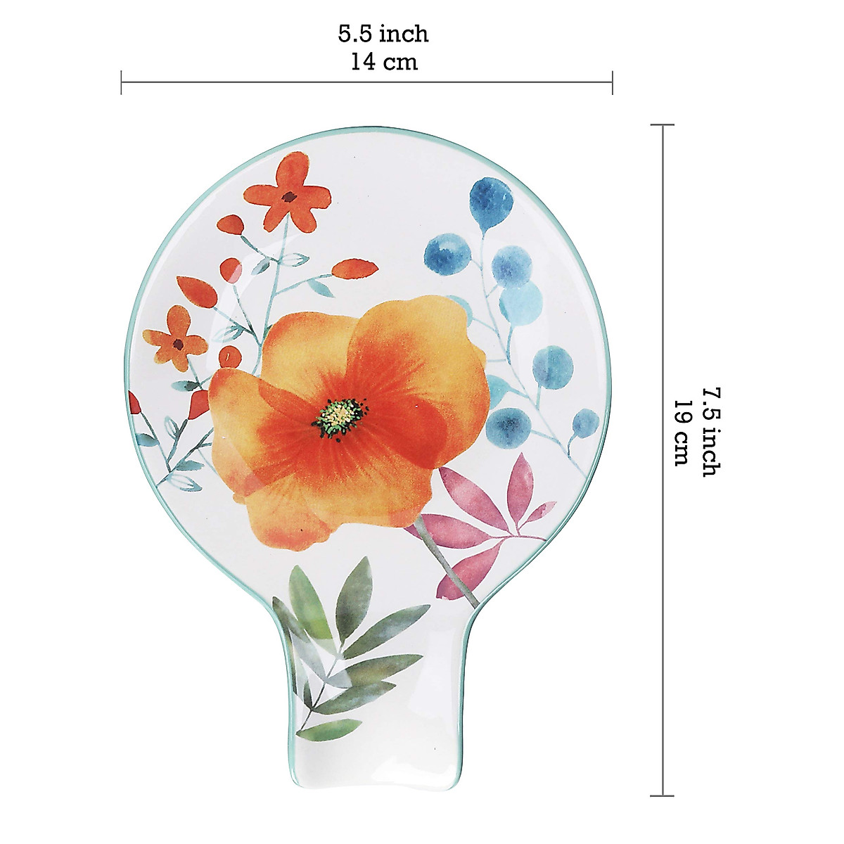 Bico Flower Carnival Ceramic Spoon Rest, House Warming Gift, Dishwasher Safe