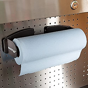 OEMTOOLS 24952 Black Magnetic Paper Towel Holder, Two Pieces Can Be Adjusted to Fit Any Size Paper Towel Roll, Powerful Magnets Mount to Any Metal Surface