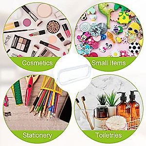 FVIEXE 16PCS Clear Pencil Pouch, Clear PVC Zipper Pencil Case Small Pen Pencil Pouch Case Cosmetic Bag Clear Makeup Bag Travel Bags for Toiletries (White)