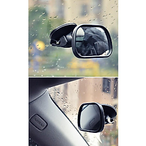 1Set Black 360 Degree Adjustable Safety Baby Child Backseat Mirror Shatter-Proof Acrylic Baby Mirror Car Rearview Toddler Suction Visor Mirror Baby View Mirror for Auto Back Seat