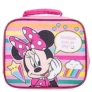 Minnie Mouse Backpack Combo Set - Disney Minnie Mouse Girls' 4 Piece Backpack Set - Backpack & Lunch Kit (Pink)
