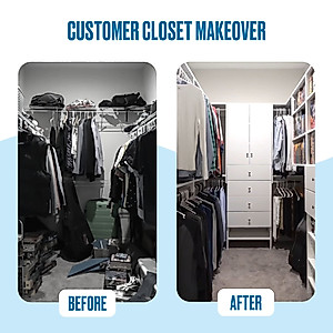 Medium Hanging Closet Unit - Modular Closet System for Hanging - Corner Closet System - Closet Organizers and Storage Shelves (White, 25.5 inches Wide) Closet Shelves