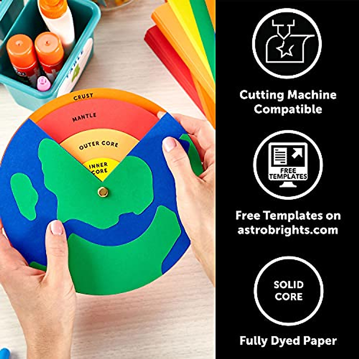 Neenah Wausau 21869 Astrobrights Colored Cardstock, 8.5” x 11”, 65 lb / 176 GSM, Vulcan Green, 250 Sheets