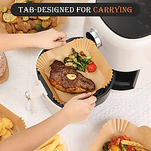 120 PCS Air Fryer Disposable Paper Liner Square, 7.9-inch (Fit 5-8 QT) Non-stick Parchment Paper for Air Frying, Baking, Roasting Microwave, Unbleached Oil-proof Parchment Paper