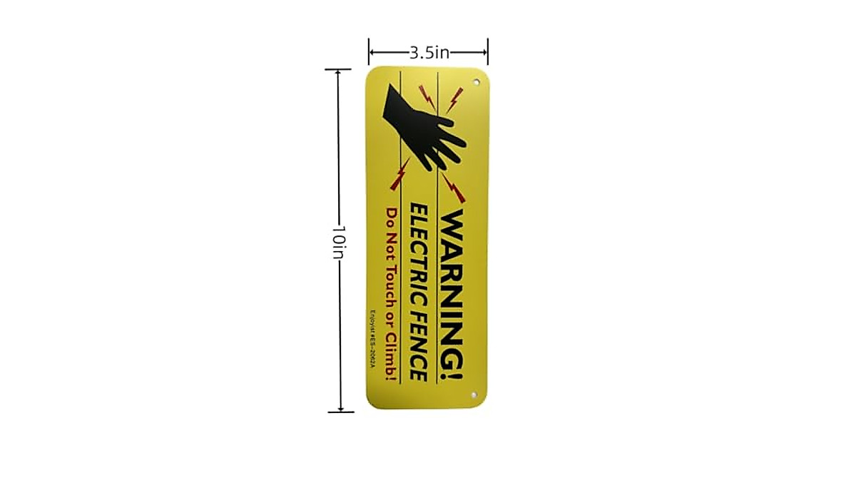 Electric Fence Warning Signs - 8 Pack Durable Plastic Safety Signs