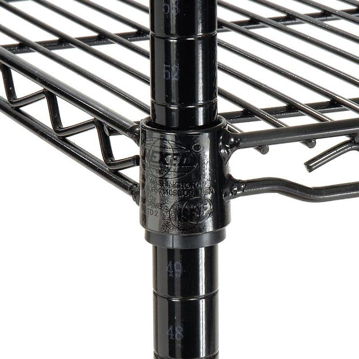 Nexel 24" x 30" x 74", 4 Tier Adjustable Wire Shelving Unit, NSF Listed Commercial Storage Rack, Black Epoxy Finish, Leveling feet