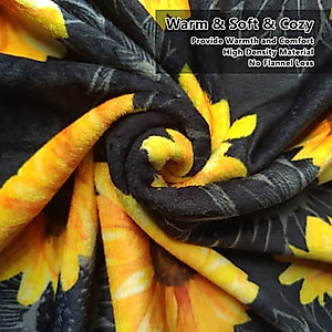 Sunflower Blanket Super Soft Warm Sunflower Throw Blanket - Lightweight Cozy Flannel Flower Throw Blanket Bed Couch Sofa Office Decor, Gift for Girls and Boys Women and Man 50"x40"
