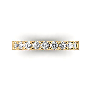 1.81 ct Round Cut Clear Simulated Diamond 14k Yellow Gold Stackable Wedding Engagement Designer Anniversary Ring Band Sz 11