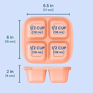 Bentgo Easyboxes 4-Compartment Snack Containers - 8-Piece Set with 4 Trays & 4 Custom-Fit Lids to Seal in Freshness - Reusable Food Storage & Meal Prep Bento BPA-Free Containers (Pastels)