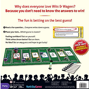 North Star Games Wits & Wagers Deluxe Board Game Award Winning Trivia Game - 4+ Players - Ultimate Party Game for Family, Teens and Adults.