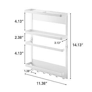 YAMAZAKI home 2560 Kitchen Rack-Magnetic Storage Holder & Organizer, One Size, White