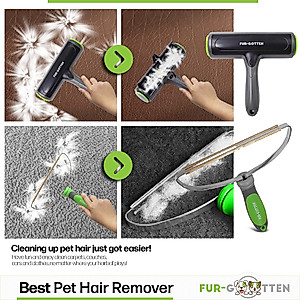 Pet Hair Remover - Reusable Dog Hair Remover and Cat Hair Remover | Pet Hair Remover for Couch, Furniture, Carpet, Car Seats or Bedding | Pet Hair Removal Tool with Carpet Scraper by FUR-GOTTEN