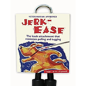 JERK-EASE BUNGEE DOG LEASH EXTENSION – Patented Shock Absorber Attachment Protects You and Your Dogs – Works with ANY Leash & Collar or Harness – a MUST for Retractable Leashes – PICK SIZE/COLOR BELOW