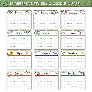Wall Calendar 2023-2024 - 2 Yearly Wall Calendar 2023-2024, JULY 2023 - JUNE 2025, 14.8'' x 11.5'', Twin-Wire Binding, Large Blocks with Julian Dates, Perfect for Planning and Organizing Your Home and Office