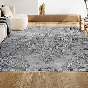 JONATHAN Y MDP103B-8 Modern Vintage Moroccan Medallion Indoor Area-Rug Country Easy-Cleaning Bedroom Kitchen Living Room Non Shedding, 8 X 10, Light Gray