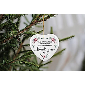 NTKIO Thank You for All That You Do Ceramic Ornament Keepsake Sign, Heart Hanging Plaque Appreciation Thank You Gifts for Mom, Teacher, Boss, Coworker, Friends, Coach