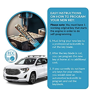 Keyless2Go Replacement for Keyless Remote 3 Button Flip Car Key Fob for OHT01060512 (2 Pack)