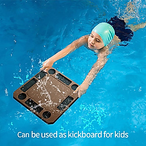 Floating Game or Card Table Tray for Pool or Beach Party Float Lounge Durable Foam Drink Holders with Waterproof Playing Cards (Brown)