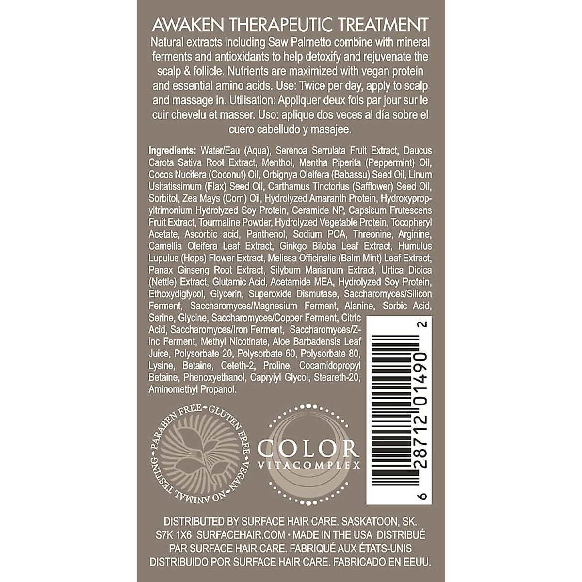 Surface Hair Awaken Therapeutic Conditioner, Healthy Hair Conditioner with Protein, Thickening Conditioner, Treatment for Thinning Hair and Hair Loss