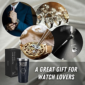 Onebttl Watch Collector Gifts, Just One More Watch, Watch Lover Enthusiast Tumbler Seamless Design Travel Coffee Mug, Stainless Steel Insulated with Lid 20oz/590ml