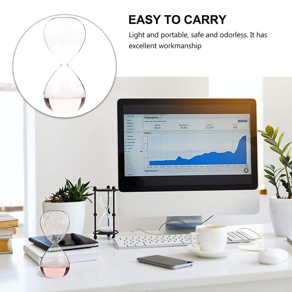 Glass Hourglass Timer Liquid Hourglass Liquid Motion Timer Hourglass Bubble Singing Hourglass Home Decorations Birthday Gifts (Pink) Water Wiggler