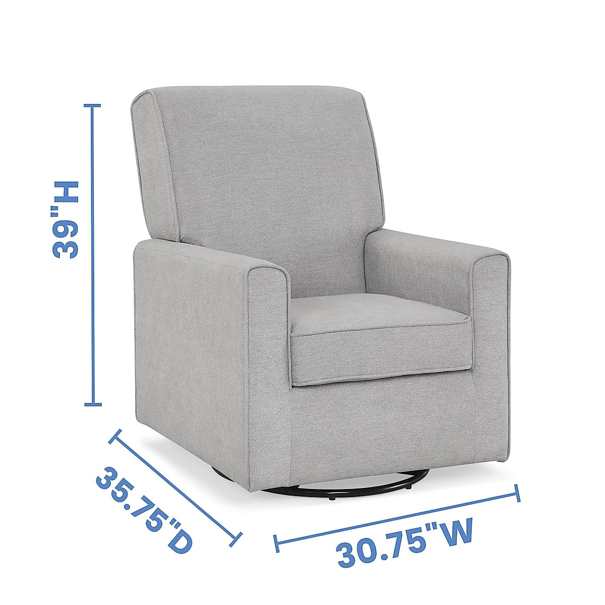 Delta Children Sophie Nursery Glider Swivel Chair with LiveSmart Performance Fabric Fabric, Nickel