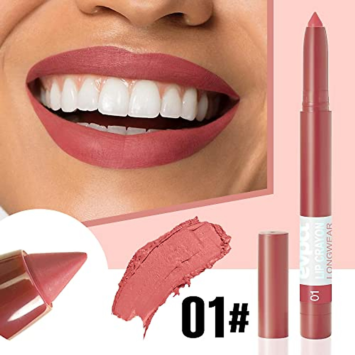 BINGBRUSH 3 Colors Crayon Matte Longwear Lipstick Pack Set,Moisture Smooth Lipliner With Built-in Sharpener Ultimate for Makeup- Nourishing Lipgloss