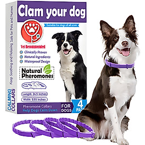 Lintriguingly Calming Collars for Dogs - 4 Packs, Natural Pheromone Relief for Anxiety, Stress & Separation, Adjustable 25-Inch Size, Calming Dog Pheromone, Anxiety Collar for Dogs, Lasts 60 Days