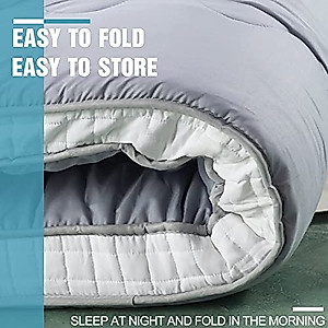 KIAYACI Floor Mattress Japanese Floor Mattress Tatami Floor Mat Quilted Bed Mattress Topper College Dorm Roll Up Mattress Sleeping Pad Breathable Floor Lounger Full Size
