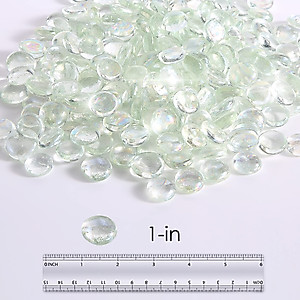 Empava 10 lbs. 1.0-in Drop Beads Reflective Tempered Glass for Gas Fire Pit, Crystal Ice