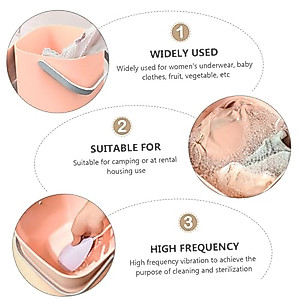 HONMEET 1pc Sonic Cleaner Washing Machine Mini Portable Washer Power Tools Washer Portable Mini Electric Washing Machine Mini Socks Washer Mini Laundry Washer Mini Washer Pink Plastic