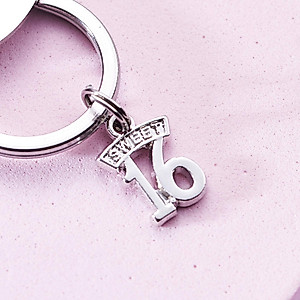 Birthday Gift Happy Birthday Keychain, 10th 12th 13th 16th 30th, Stainless Steel Birthday Key Ring Gift Women, Men, Friends Family (16th You are Braver Than You Believed)