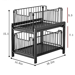 furihshe Under Sink Organizer, under sink organizers and storage,2 Tier Storage Under Cabinet Bathroom under kitchen sink organizers and storage Black Under Sink Storage for Bathroom Kitchen