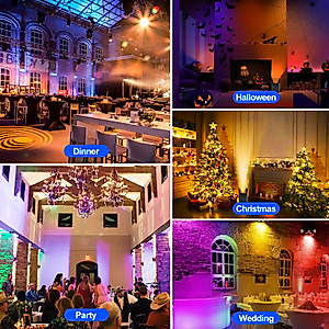 Par Light 6x18W RGBWA+UV Stage Light with WiFi Mobile Phone APP Control for Wedding Stage Party DJ Stage Lights (Black)