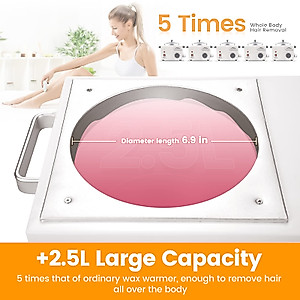 Anbull BUT2.5L 5.5lb Professional Single Wax Warmer, Electric Lagre Wax Heater Pot for Hair Removal with 20-120℃ Temperature Control, Paraffin Hot Facial Skin SPA Equipment