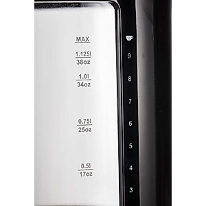 Bodum 11659-01US Bistro Electric water kettle, double wall with temperature control, 1.1 l, 37 oz, Black, 37 Ounce