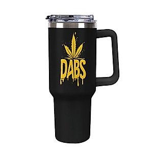 Weed Dabs Insulated Tumblers with Handle Stainless Steel Coffee Mug Funny Travel Cup with Lid Straw 40oz