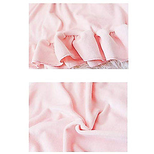 PUFSUNJJ Girls Princess Nightgown,Winter Long Sleeve Flannel Nightdress Pajamas Dress Kids 3-12 Years Lightpink