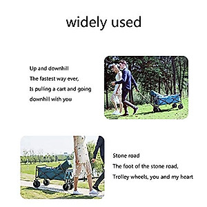 Suuim Collapsible Folding Wagon, Folding Camping Wagon,Collapsible Beach Garden Cart,Heavy Duty Utility Garden Yard Folding Cart,with Side Pocket Cup Holder