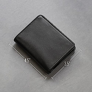 ASR Federal Black Leather Bifold Wallet Police Badge Holder with Removable ID Card Holder, Shield