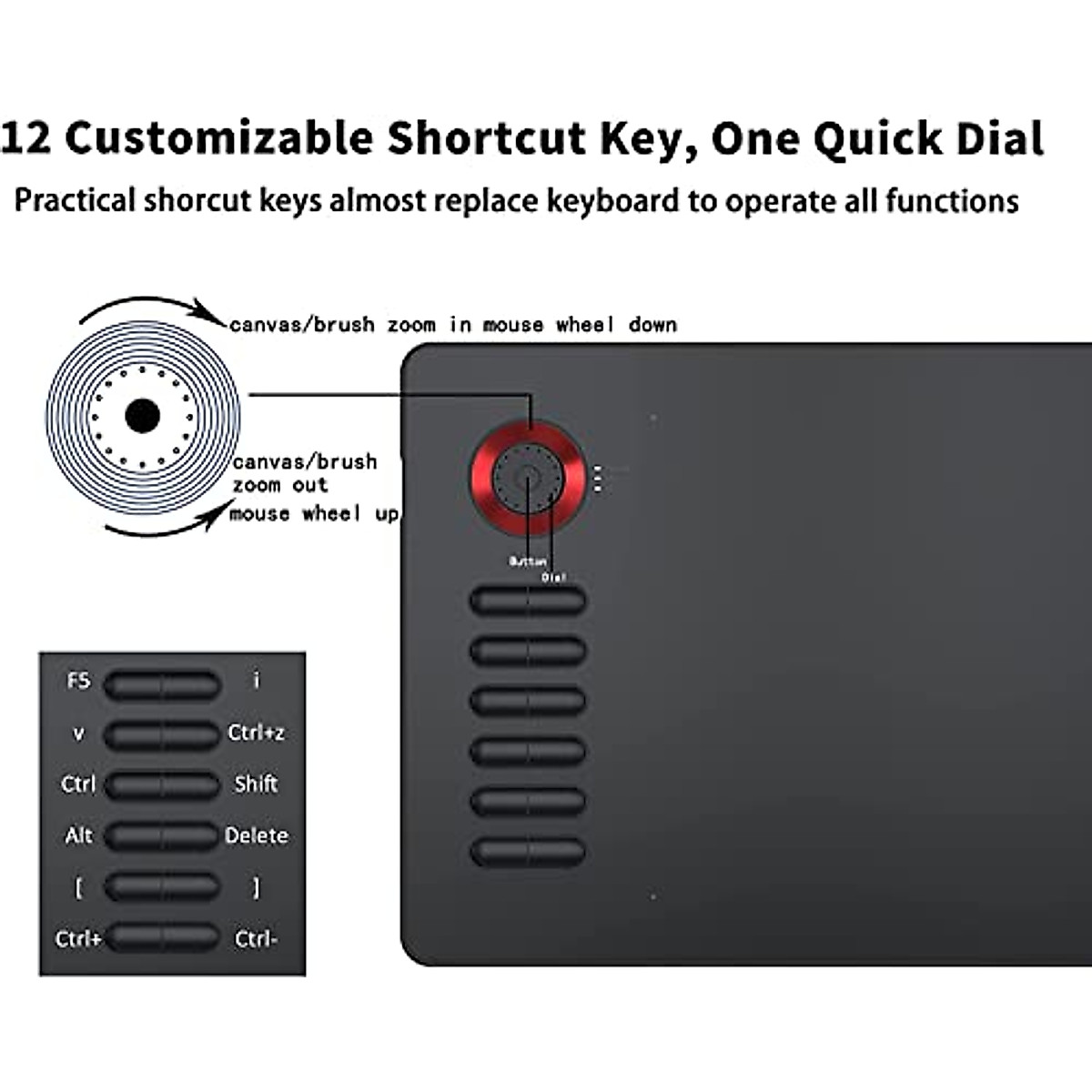 VEIKK A15Pro Graphics Drawing Tablet 10 x 6 Inch Digital Pen Tablet with 12 Shortcut Keys -1 Quick Dial and Battery-Free Passive Stylus,Supports Tilt Function,for Mac/Chrome/Windows/Linux/Android OS