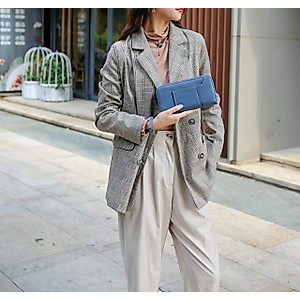 MKF Set Shoulder Bag for Women & Wristlet Wallet Purse: Top Handle Tote Satchel PU Leather Handbag Pocketbook Dark Pink