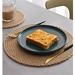 Round Jute Placemats, Woven Braided Place Mats, Natural Farmhouse Table Placemats for Dining Table, 11.8 inch