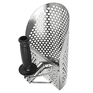 Fafeicy Sand Scoop, 304 Stainless Steel Rust Proof Metal Detecting Shovel with Electroplated Surface, for Beach, Garden