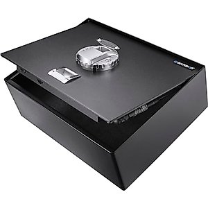 BARSKA AX11556 Biometric Fingerprint Top Opening Security Drawer Safe Box 0.23 Cubic Ft, Multi, One Size , Black , 14.75 x 11.25 x 5