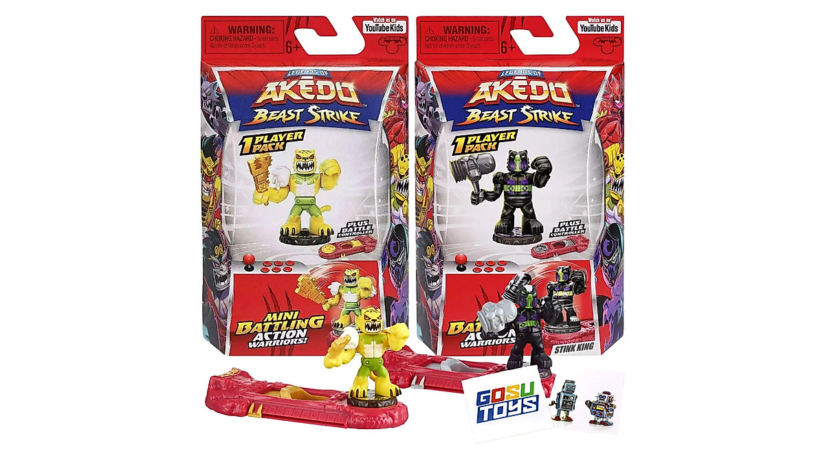 Akedo Beast Strike Battle Figures 2 Pack with Control & Stickers